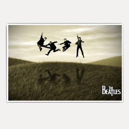 The Beatles Jumping In The Air (18x12) Paper Print - Abstract posters ...