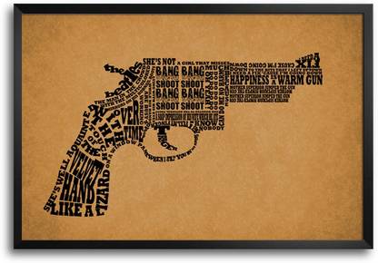 RangeeleInkers Gun Typography Laminated Frame Poster Paper Print ...