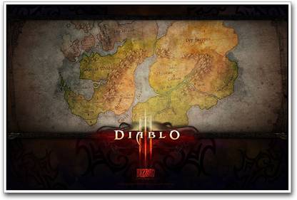 Diablo World Map Paper Print - Abstract posters in India - Buy art ...
