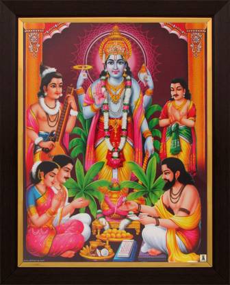 Lord Satyanarayan / Shree Satya Narayan Poster Paper Print - Art ...