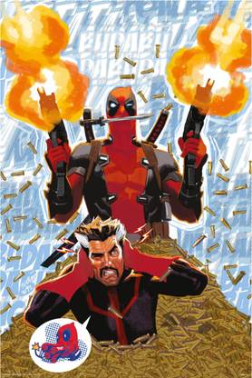 Deadpool raining bullets (Officially Licensed) poster Paper Print ...