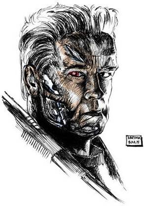 Arnold Schwarzenegger in Terminator Genisys Wall Art | Artist : Karthik ...