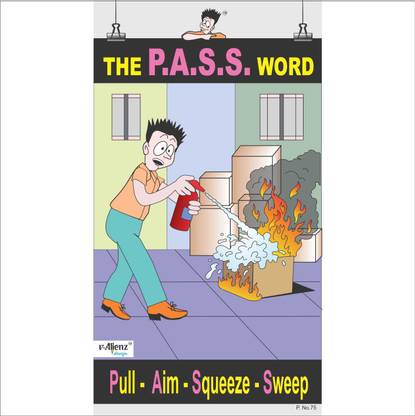 Fire Safety Poster- PASS word Paper Print - Abstract, Quotes ...