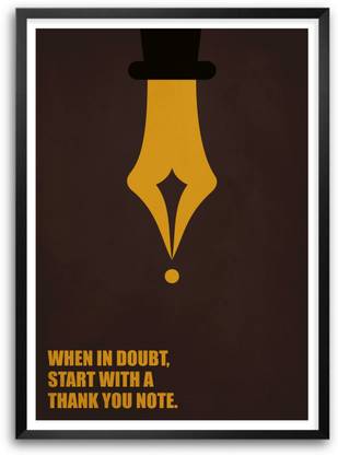 When In Doubt, Start With A Thank You Note Business Quotes Paper Print ...