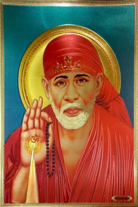 EurekaDesigns Religious Poster Shree Sai Baba Ji Blue Glow Fine Art ...