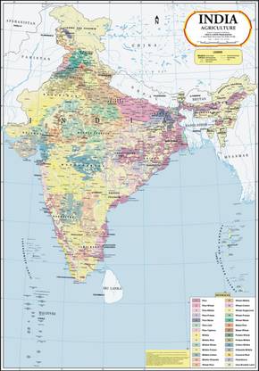 India Map : Agriculture Paper Print - Maps, Educational posters in ...