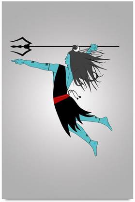 Lord Shiva with Trishul Artwork Laminated Poster Paper Print - Rangeele ...