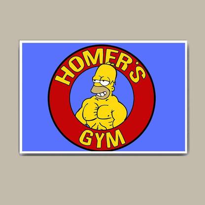 The Simpsons Homer Gym Funny Wall Hang Fine Art Print - Abstract ...