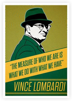 Vince Lombardi Minimalist Quotes Paper Print - Quotes & Motivation ...