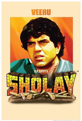 Posterhouzz Sholay Veeru Poster Fine Art Print - Movies posters in ...