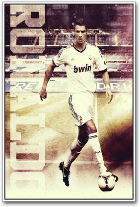 Ronaldo Playing football Paper Print - Sports posters in India - Buy ...