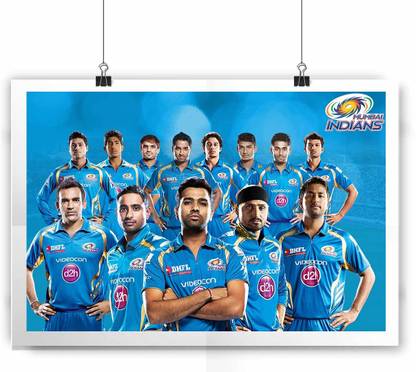 Mumbai Indians Team Paper Print - Sports posters in India - Buy art ...