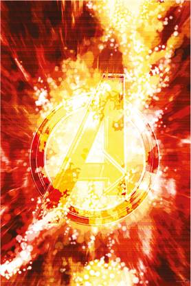 Avengers Logo - Fire (Officially Licensed) Paper Print - Movies posters ...