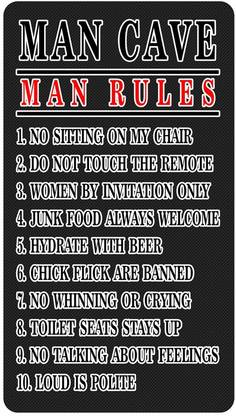Man Cave Man Rules Paper Print - Humor posters in India - Buy art, film ...