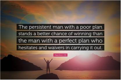 Persistent Man Motivational Quote Poster Paper Print - Quotes ...