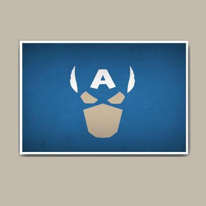 Captain America Blue Minimal Wall Hang Fine Art Print - Abstract ...