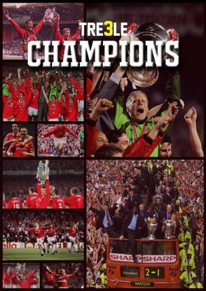 Manchester United Treble 99 Poster Paper Print - Sports, Pop Art ...