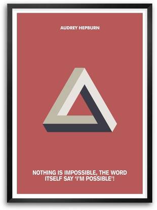 Nothing Is Impossible Audrey Hepburn Quotes Framed Paper Print - Quotes ...
