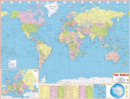 Jumbo World Political Wall Map Paper Print - Maps, Educational posters ...