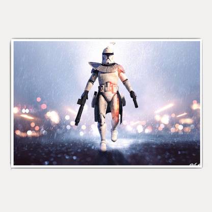 Star Wars In The Rain (18x12) Paper Print - Abstract posters in India ...