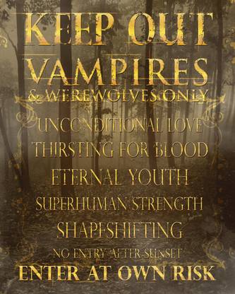 Keep Out Vampires Paper Print - Humor posters in India - Buy art, film ...