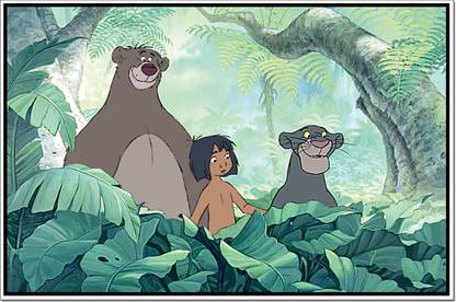 Jungle Book Mowgli,Baloo And Bagheera Poster Paper Print - Animation ...