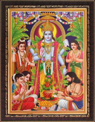 Lord Satyanarayan / Shree Satya Narayan Poster Paper Print - Art ...