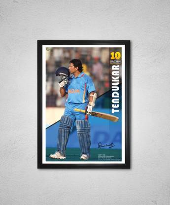 Sachin Tendulkar 100th 100 with Digital Signature with Black Frame ...