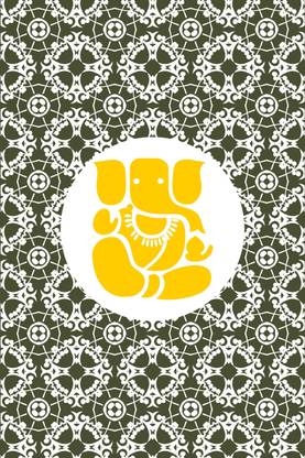 Shree Ganesh Poster with Creative Pattern in Solid Green Background ...