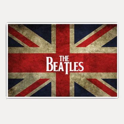 The Beatles United Kingdom Flag (18x12) Paper Print - Abstract posters ...