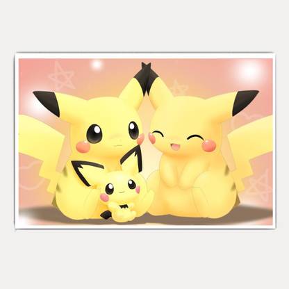 Pokemon Pikachu Family (18x12) Paper Print - Abstract posters in India ...