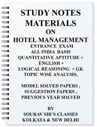 Study Notes Materials Hotel Management Entrance Exam Quant+ Lr +di ...