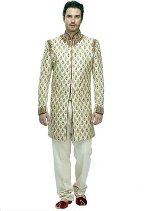 MANYAVAR Exquisite Self Design Sherwani Price in India - Buy MANYAVAR ...