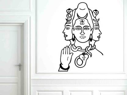 Vsquare Studio 94 cm Lord Shiva Wall Sticker Self Adhesive Sticker ...
