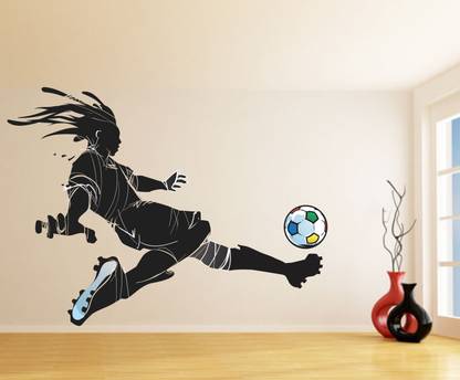 Impression Wall 92 cm Football Player Wall Sticker Self Adhesive ...