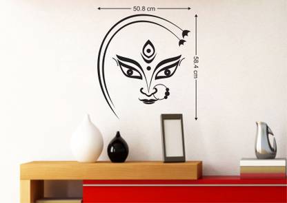 Vsquare Studio 51 cm Vsquare Studio Maa Durga Face Wall Self Adhesive ...