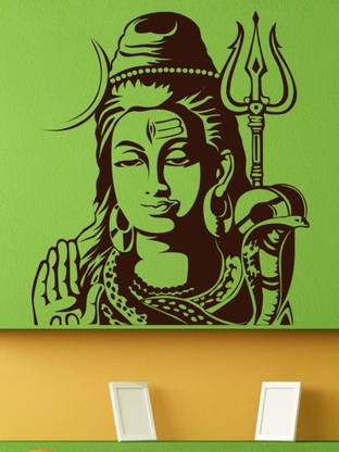 Trends on WALL 64 cm Lord Shiv Self Adhesive Sticker Price in India ...