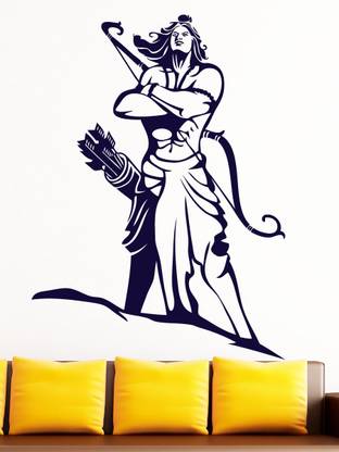 WALLMANTRA 45 cm Righteous Lord Rama Wall Decal. Self Adhesive Sticker ...