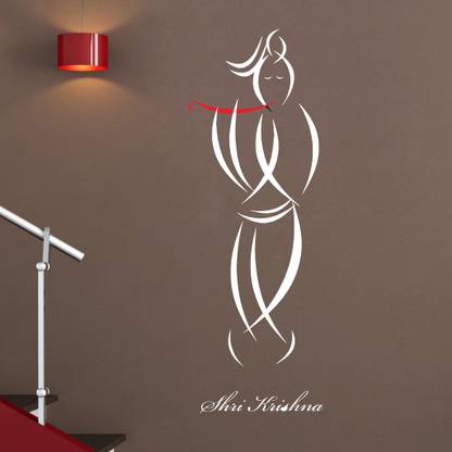 Decor Villa 25 cm Decor villa Shri Krishna Ji Wall Decal & Sticker Red ...