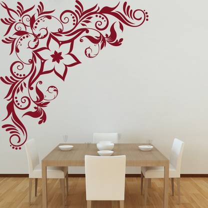 creatick Studio Corner Swirl Design Wall sticker Large Self Adhesive ...