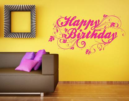 Impression Wall 60 cm Happy Birthday Wall Sticker Self Adhesive Sticker ...