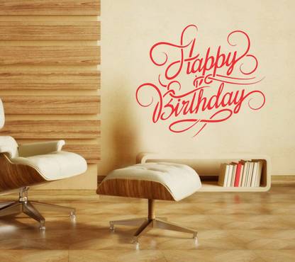 Impression Wall 60 cm Happy Birthday Wall Sticker Self Adhesive Sticker ...