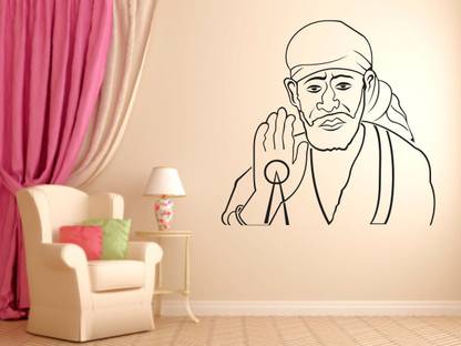 Impression Wall 60 cm Sai Baba Wall Sticker Self Adhesive Sticker Price ...