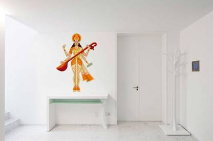rawpockets 1 cm Goddess "Saraswati Maa" Wall Decal Sticker Self ...