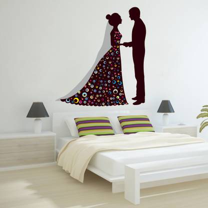Impression Wall 60 cm Couple Wall Sticker Self Adhesive Sticker Price ...