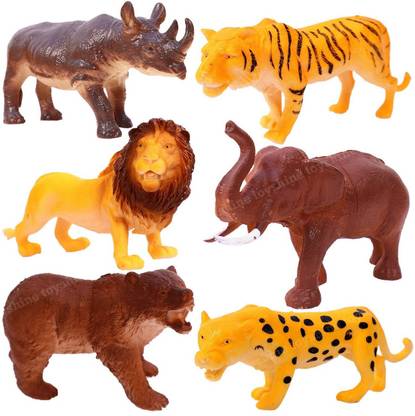 manish Rubber Wild Animal Rubber Play Toy, Yellow, 2-5 Years Old, Pack ...