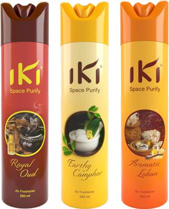 IKI Regal Oudh, Earthy Camphor, and Aromatic Loban Air Freshener (pack ...
