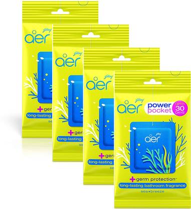 Godrej SEA BREEZE AER POWER POCKET, AIR FRESHNER, PACK OF 4, BATHROOM ...