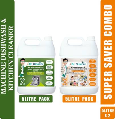 Dr Cleaner Machine Dishwash 5L+ Kitchen Cleaner 5L.THICK & CONCENTRATED ...