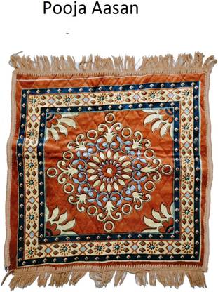 anshraj Bhakti Lehar Designer Red Velvet Cloth for Puja Pooja Aasan ...
